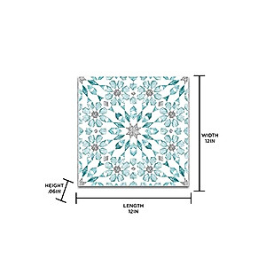 FloorPops FP2949 Radiance Peel & Stick Floor Tiles, Blue