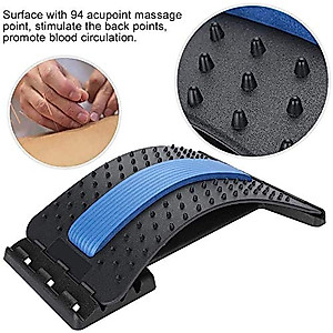 Back Stretcher for Pain Relief, Spine Aligner for Chair & Bed with Massager, Back Cracking Device, Lumbar Stretcher for Spinal Decompression, Scoliosis, Sciatica and Herniated Disc