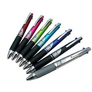 uni JETSTREAM 4&1 Red, Green, Blue, and Black 0.7mm Ballpoint Multi Pen + 0.5mm Mechanical Pencil + 4 SXR-80-07 Ink Refills (Red)