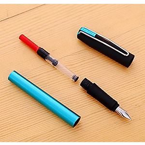 Hillento YIREN Fountain Pen Set, Student 6 Color Pen Set, Black Cap, Plastic(Golden, Blue, Green, Purple, Red, Orange)