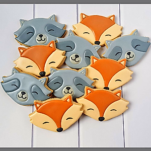 Animal Faces Cookie Cutters 5-Pc. Set Made in the USA by Ann Clark, Cat, Dog, Bear, Raccoon/Fox, Bunny