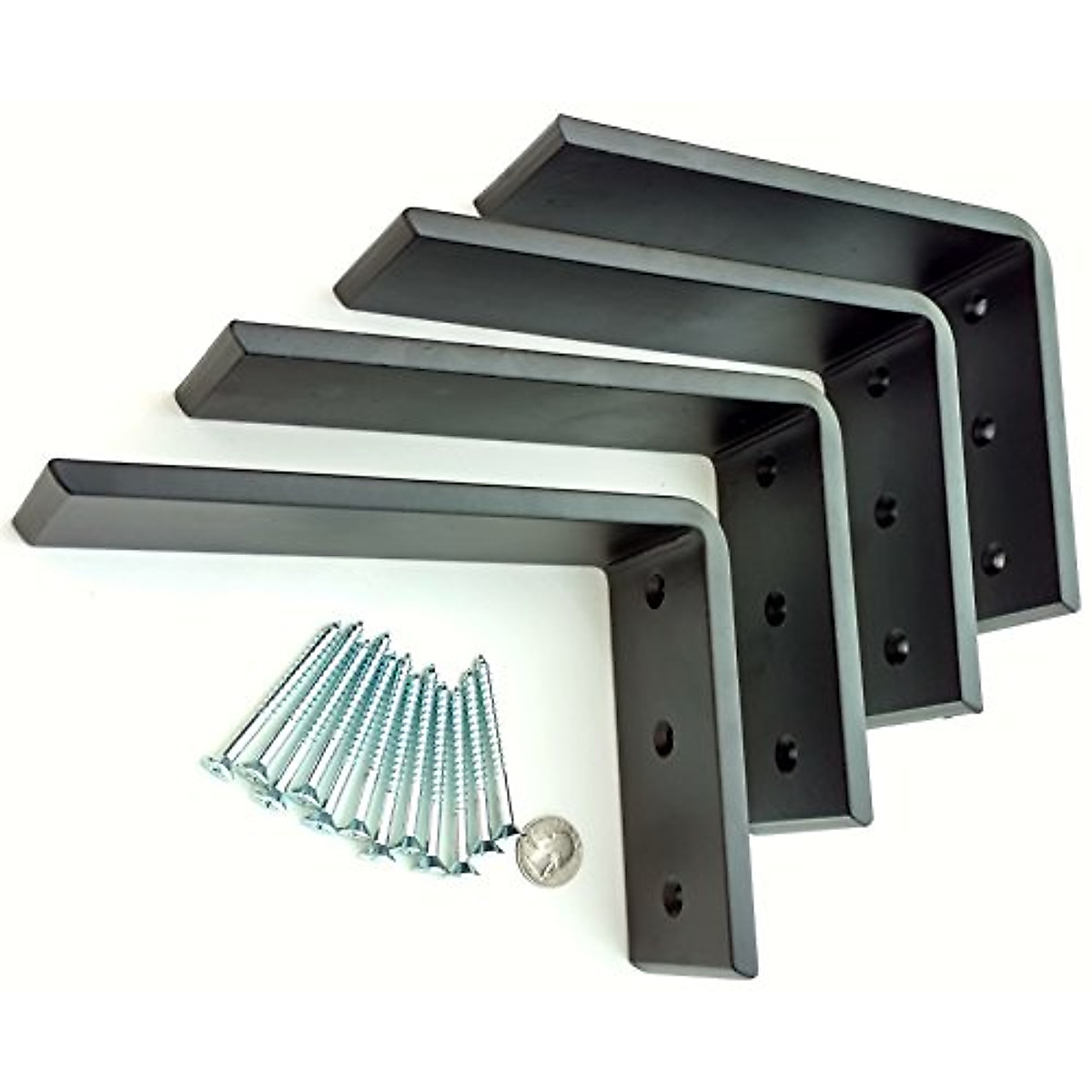 Heavy Duty Black Steel 6" x 8" Countertop Support Brackets