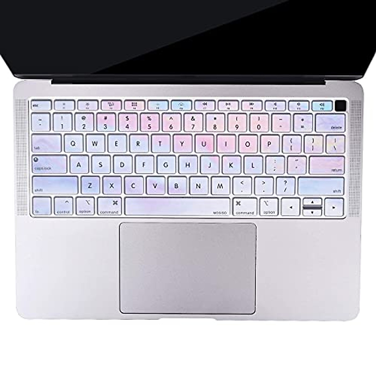 MOSISO Keyboard Cover Compatible with MacBook Air 13 inch 2019 2018 Release A1932 Retina Display with Touch ID, Waterproof Dust-Proof Protective Pattern Silicone Skin, Colorful Clouds