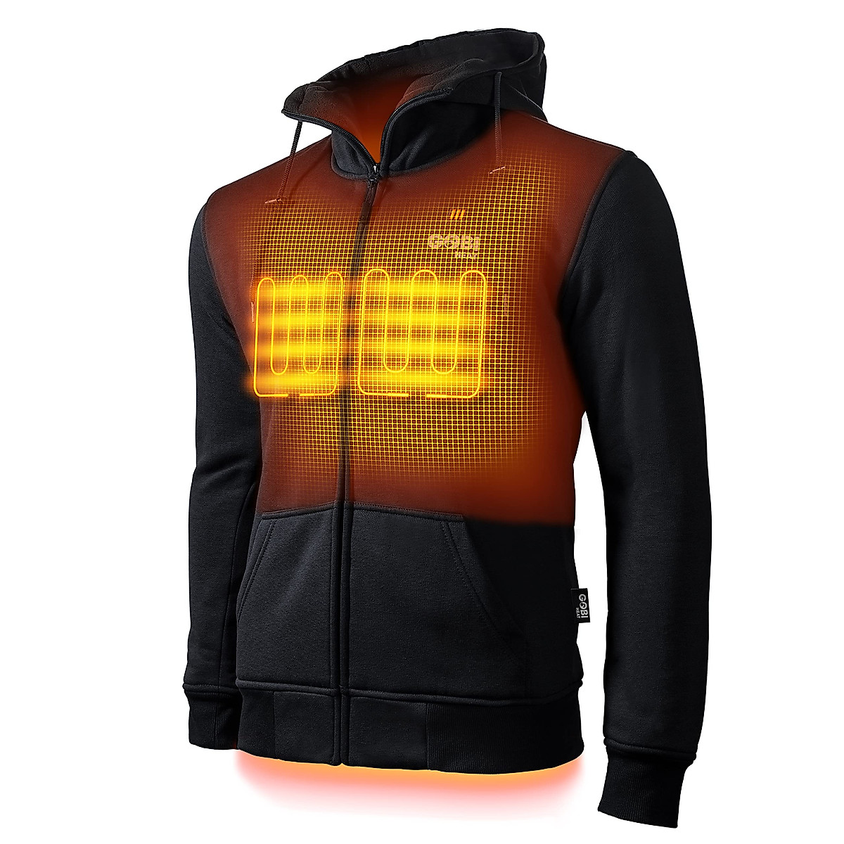 Ridge Men’s Heated Hoodie - 10 hrs of Heat | 3 Heat Zones | With Battery & Charger | Machine Washable | All Day Warmth (L)