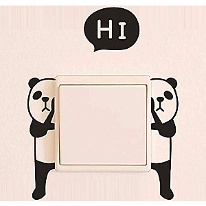 Removable Switch Sticker, 6 Pcs Cute Cats, Panda and Butterfly Cartoon Wall Sticker Decor, Family Light Switch Decals DIY Kids Bedroom Car Office Home Decoration