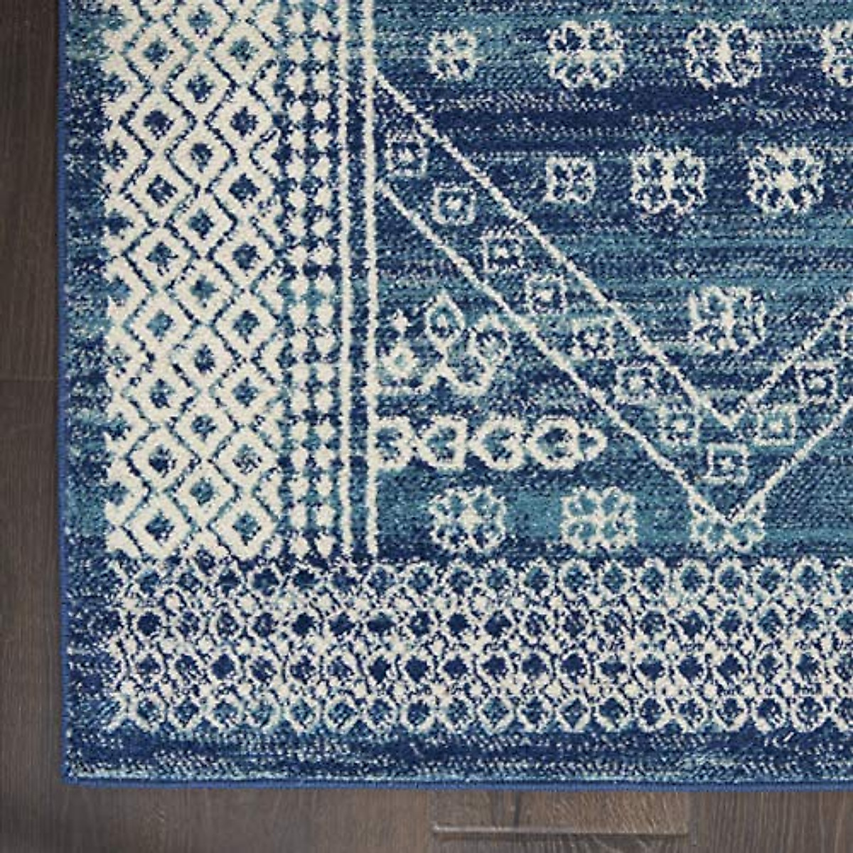 Nourison Passion Bohemian Navy Blue 8' x 10' Area -Rug, Easy -Cleaning, Non Shedding, Bed Room, Living Room, Dining Room, Kitchen (8x10)