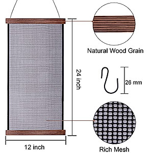 FEQO Earring Holder Wall Mounted Earring Wall Organizer Earring Hanger Wall Hanging Earring Organizer Wall Jewelry Organizer with 20 Pieces S Shape Black Hooks (24 x 12 inch)