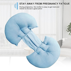 Pregnancy Pillow for Side Sleeper, Double Wedge Maternity Pillow, Belly Support Pillow, Removable Pillowcase Cotton Cover, Side Sleeping Pillow, Waist, Back Support, Gift (Blue)