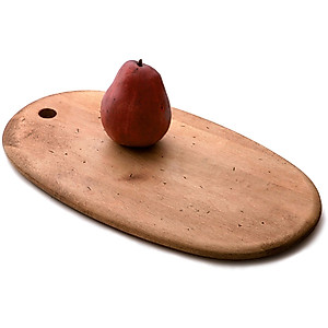 J.K. Adams 14.5” x 8.5” Maple Wood Artisan Cutting Board with Distressed Finish, Oval-Shaped