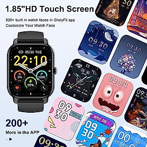 Smart Watch(Answer/Make Call), 1.85" Smartwatch for Men Women IP68 Waterproof, 100+ Sport Modes, Fitness Activity Tracker, Heart Rate Sleep Monitor, Pedometer, Smart Watches for Android iOS, 2023