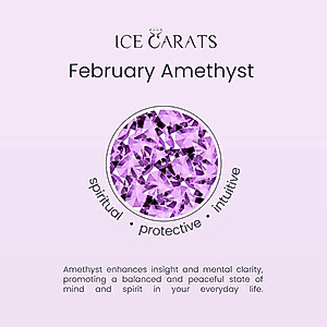 925 Sterling Silver Purple Amethyst Cubic Zirconia CZ Stud Earrings February Birthstone Jewelry