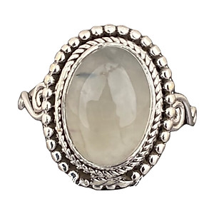 925 Silver Handmade Prehnite Dainty Ring For Women And Girls Unique Jewelry Designer Ring Gift Her BY PURNIMA SILVER ARTISAN (12 1/2 US)