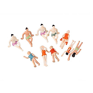 BQLZR 1:75 Multicolor ABS Unpainted Miniature Beach People Figures Mini People Pack of 20