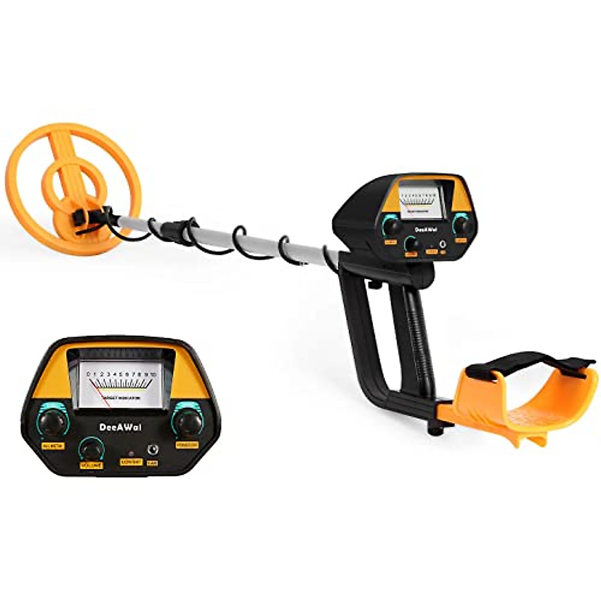 DeeAWai Kids Metal Detector - 2 lbs Lightweight Metal Detectors for Kids Adults - Junior All Metal Metal Detector Adjust from 30" to 42" with 8" Waterproof Search Coil, Orange