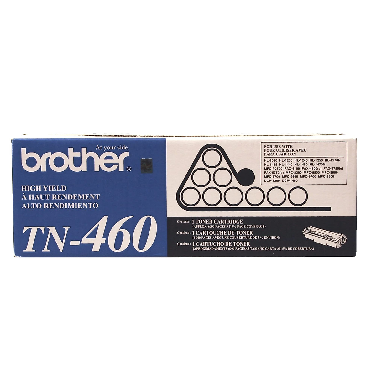 Brother TN-460 DCP-1200 1400 FAX-4750 5750 8350 HL-1030 P2500 MFC-8300 8500 Toner -Cartridge (Black) in Retail Packaging