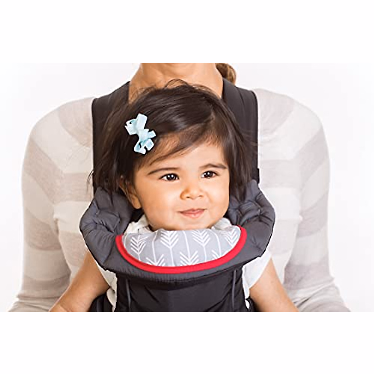 Infantino Swift Classic Carrier with Pocket - 2 Ways to Carry Black Carrier with Wonder Bib & Essentials Storage Front Pocket, Adjustable Back Strap, 1-Piece