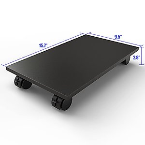 WEGASTU CPU Stand、Computer Tower Stand、Mobile CPU Holder with 4 Caster Wheels Fits for PC、Printer、Most Computer Tower、Office、Home、Planter Caddies、Dog Bowl Stand (Black)