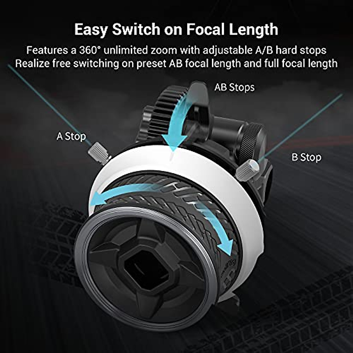 SmallRig Mini Follow Focus with A/B Stops & 15mm Rod Clamp and Snap-on Gear Ring Belt for DLSRs and Mirrorless Cameras, Fits Different Diameter Lenses Up to 114mm - 3010