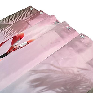 Kigai Flamingo Shower Curtains Waterproof Fabric Shower Curtain Bathroom Decoration with Hooks Washable Bathroom Shower Curtains 60x72 Inch
