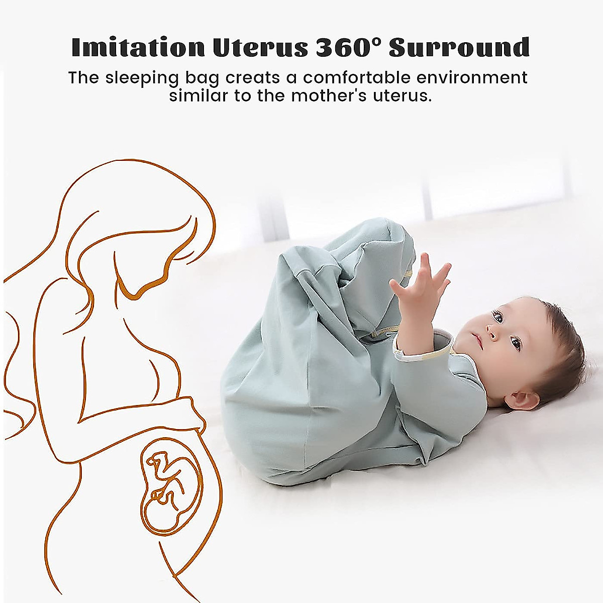 ZIGJOY Baby Transition Swaddle, 100% Cotton Wearable Blanket with Half-Length Sleeves and Mitten Cuffs Sleep Sack Sefl-Soothing Arms Up Swaddle, 3-6Months