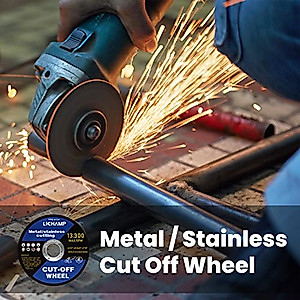 Lichamp 4-1/2 Cut Off Wheels for Metal, 10 Pack 4.5 inch Disc Cutting Wheel Cutoff Blade, 4.5"x0.045"x7/8", A010BK