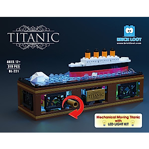 Brick Loot Iceberg Titanic Building Blocks Set with Light Kit & Motion, Toy Ship Model, Building Bricks Sets for Adults or Kids 6 Year Old +, Home Decor, Compatible with All Major Brands (319 Pieces)
