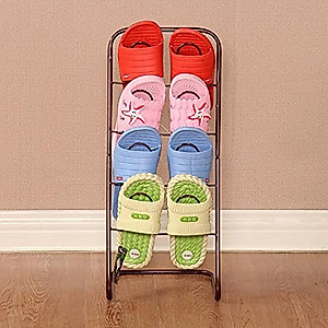 N/A European Creative Living Room Floor Multi-Layer Wrought Iron Shoe Rack Simple Bathroom Toilet Slippers Shelf Dormitory Shoe Rack (Color : E)