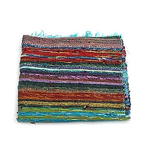 Handmade Braided Chindi Rug, Rag Rug, Area Rug, Carpet Rug, 3x5 Foot, 4x6 Foot, 5x7 Foot, Multi Color Rug (3x5 Ft (36x60 Inch))