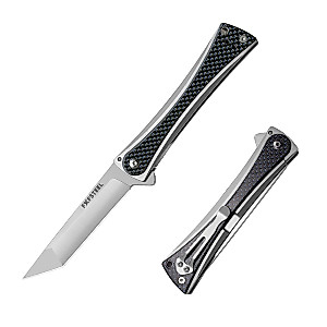 FXFSTEEL Folding Knives 9CR18MOV Satinless Steel Blade with Multi tool Tactical Knife for Outdoor, Survival, Hunting and Camping EDC Pocket Folding Knife with Clip