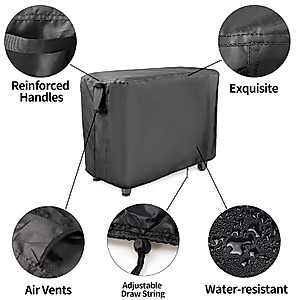 Andacar Prep Table Cover for Cuisinart CPT-200 Outdoor BBQ Prep Cart, 50inch BBQ Cart Cover Waterproof Tool Box Grill Table Cover - 52 x 22 x 36 Inch