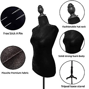 Female Dress Form Mannequin Body Display Adjustable Mannequin Stand Realistic Mannequin Torso with Tripod Base Stand for Clothing Dress