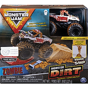 Monster Jam, Zombie Monster Dirt Starter Set, Featuring 8oz of Monster Dirt and Official 1:64 Scale Die-Cast Truck