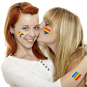 144 Sheets Rainbow Temporary Tattoos Rainbow Stickers Rainbow Body Tattoo for Party Celebration Supplies (Style Set 1)