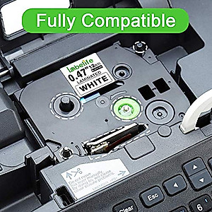 Replacement for Brother Ptouch TZe-221 9mm Label Tapes Bundle with Replace TZe-231 12mm Label Tape, Black on White, (Total 10-Pack)