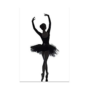 TY-pic2020 Ballet Girl Painting Posters Canvas Painting Yoga Room Ballet Dancers Wall Art Pictures Girls Room Women Bedroom Decor Colour：Black and White Set of 3（11.8"X15.75"）【No Frame】