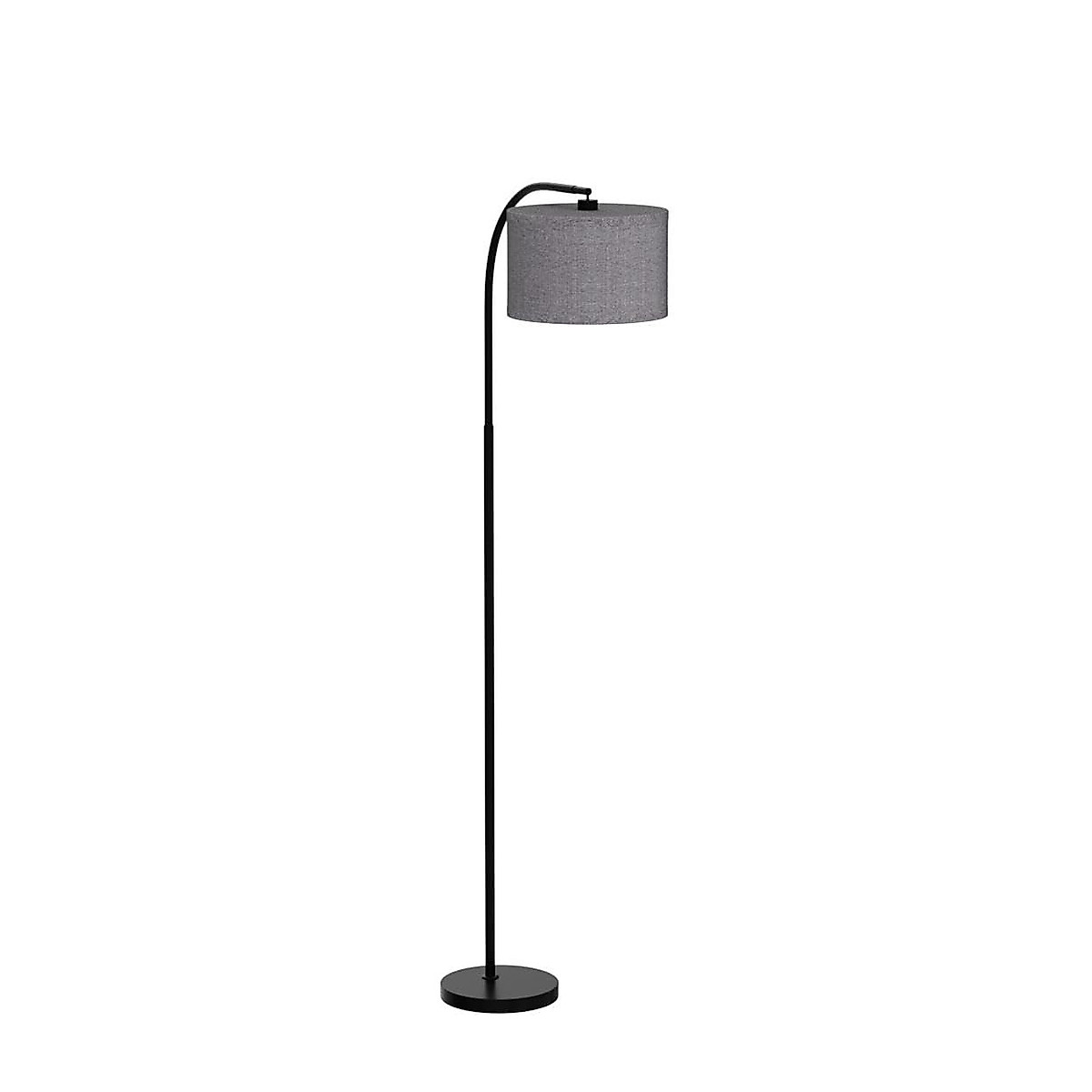 ROTTOGOON Floor Lamp for Living Room, Industrial LED Standing Lamp with 2 Lamp Shades (Grey/White), Classic Tall Reading Pole Lamp with LED Bulb, Modern Adjustable Black Floor Lamp for Bedroom Study