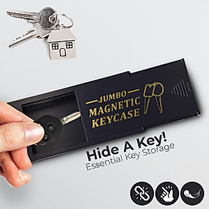 Hide A Key Magnetic Key Holder Under Car - Hide A Key for Your Car So You Never Lock Out - Plastic Magnet Key Hider to Store a Spare Key for Your Home, Storage, Office, or Vehicle - 3 pack - by RamPro