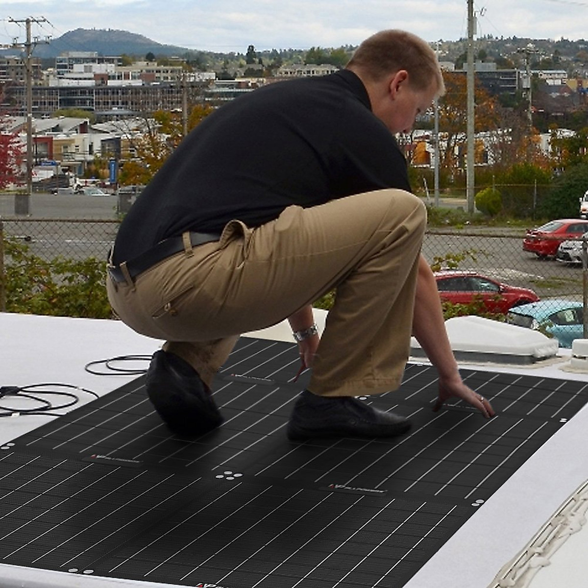 ALLPOWERS 50W 18V 12V Flexible Solar Panel Charger(with ETFE Layer, MC4 connectors) Semi Bendable Water-Resistant Solar Charger for RV, Boat, Cabin, Tent, Car, Trailer, Other Off Grid Applications