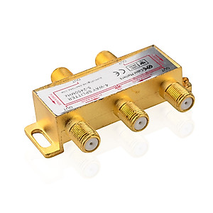 Cable Matters 2-Pack 2.4 Ghz 4 Way Coaxial Cable Splitter for STB TV, Antenna and MoCA Network - All Port Power Passing - Gold Plated and Corrosion Resistant