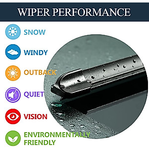AUTOBOO 26"+16" Windshield Wipers with 12" Rear Wiper Blade Replacement for Toyota RAV4 2019 2020 2021 2022 2023,Mazda 5 2015 2014 2013 2012 2011 2010-2006 -Original Factory Quality (Pack of 3)