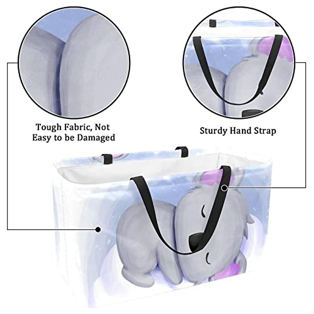 Reusable Shopping Basket Koala Portable Folding Picnic Grocery Bags Laundry Basket Shopping Tote Bag