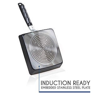 TECHEF - Tamagoyaki Japanese Omelette Pan/Egg Pan Skillet, PFOA-Free, Dishwasher Safe, Induction-Ready, Made in Korea (Black/Large)