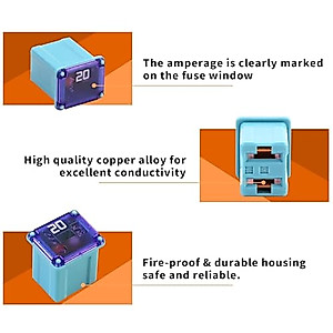 Jcase Fuse Kit Mini Jcase Fuse Assortment Low Profile 20A 30A 40A 50A 60A Fit for Ford Chevy/GM Nissan and Toyota Pickup Trucks Cars and SUVs
