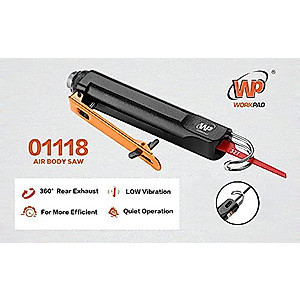 WORKPAD Air Body Saw Multi-function Pneumatic Reciprocating Saw Air Powered Mini Tool, Equipped with 5pcs 24T & 32T saw and 5pcs Filer set…