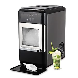 Watoor Countertop Chewable Nugget Ice Maker Auto Self-Cleaning with a Ice Scoop 44lbs Per Day