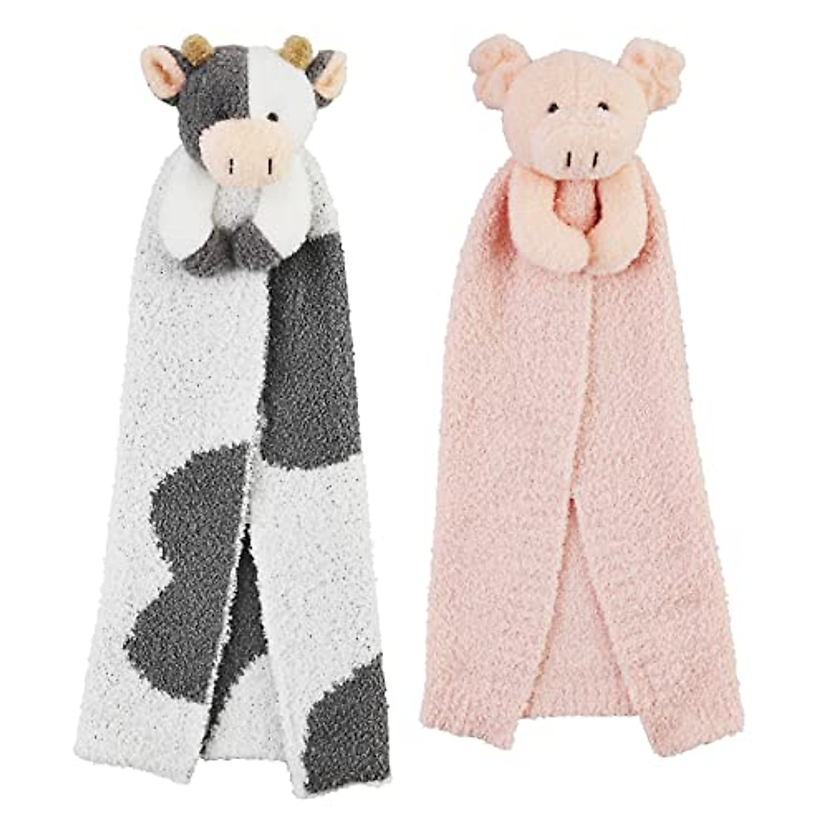 Mud Pie Children's Farm Lovey Blanket, Pig Pink 21" x 16"
