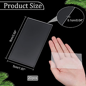 AHANDMAKER 20 Pcs Clear Acrylic Place Cards, Rectangle Acrylic Name Card Plate, Blank Seating Cards, Wedding Table Seating Chart Cards for DIY Guest Name Signs Number Wedding Table Decor, 3.5x2Inch