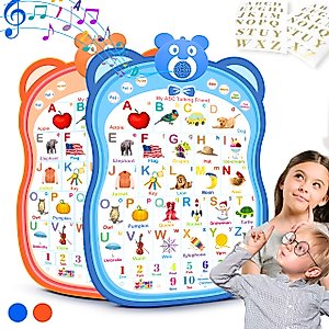 My ABC Talking Friend Interactive Alphabet Toy Talking Poster Wall Chart, Educational Toy for Learning Toddlers, Age 2+ Year Old, Kindergarten, Preschool Boys and Girls [BLUE COLOR ONLY]