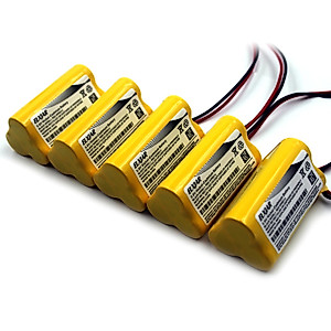 elxjar (5-Pack) 3.6V 900mAh AA ELB-B001 NiCad Battery Replacement for Lithonia Unitech 0253799 ANIC1566 ELBB001 AA900MAH Emergency/Exit Light/Fire Exit Sign