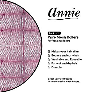 Annie 1-3/4" Jumbo Wire Mesh Hair Rollers - 6 Pcs